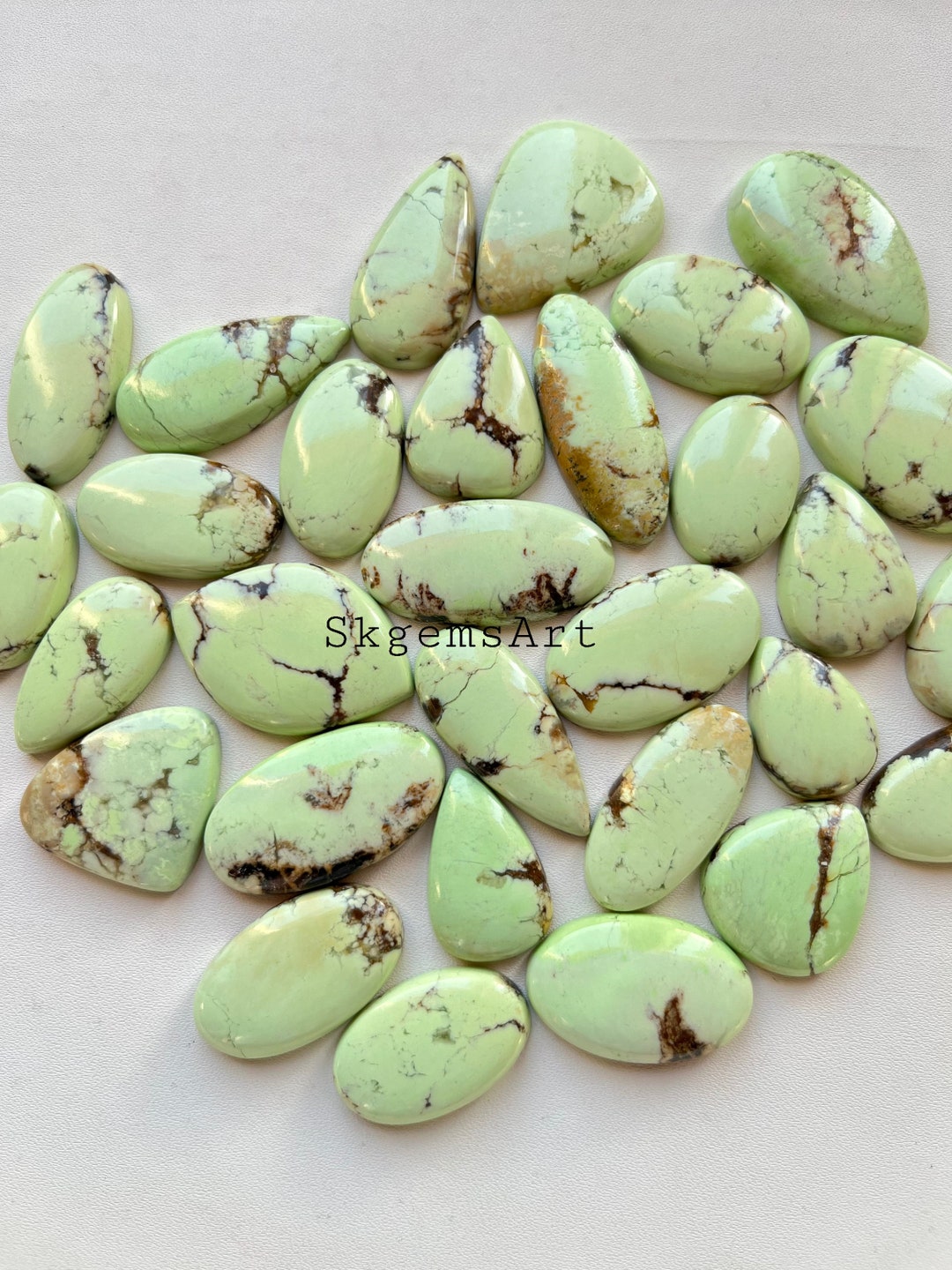New Natural Lemon Chrysoprase Cabochon Wholesale Lot by Weight With ...