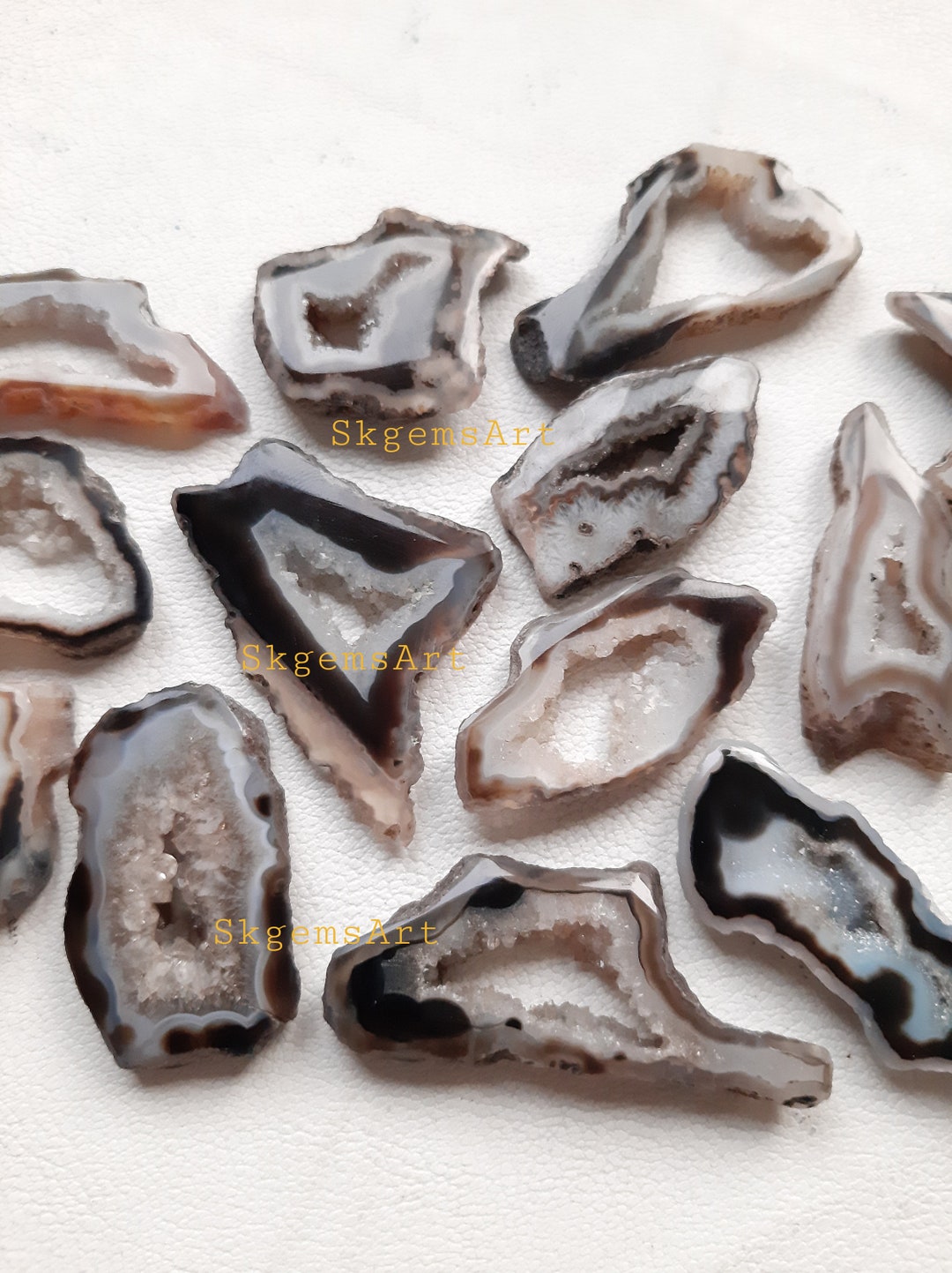 Brown Window Druzy Geode Polished Slabs / Geode Slices / Brown Druzy ...