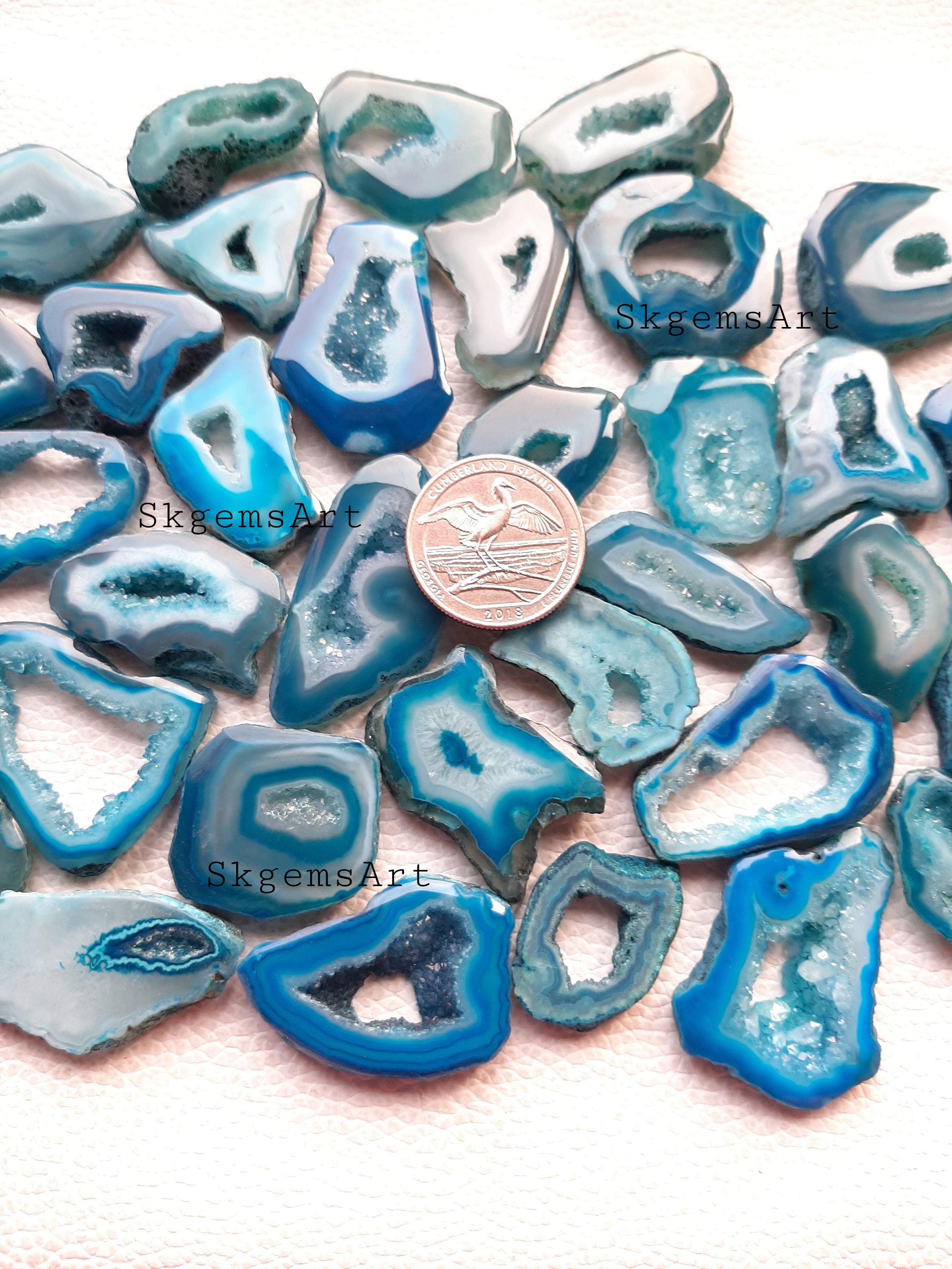 Colored Window Druzy Geode Polished Slabs / Geode Slices / Druzy Agate ...