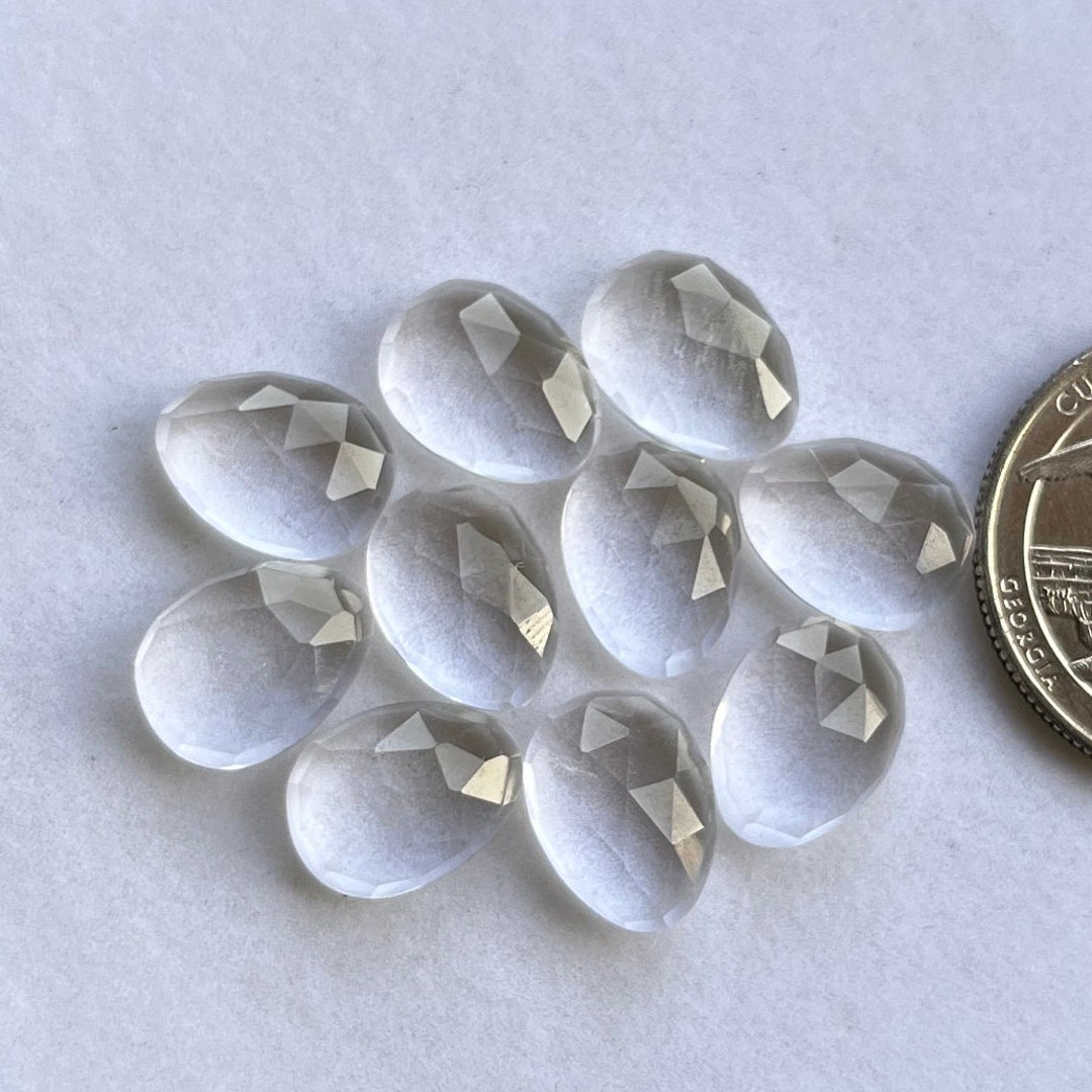 Natural Clear Quartz Rose Cut Slice - Top Quality Rose Cut Flat Back ...