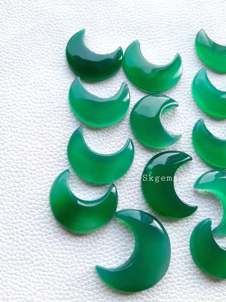Green Onyx Crescent Moon Cabochon Used for Jewelry Making - Etsy