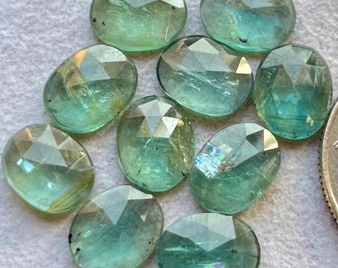 Selected New Emerald Color Kyanite 8x10mm Oval Shape Rosecut - Top ...