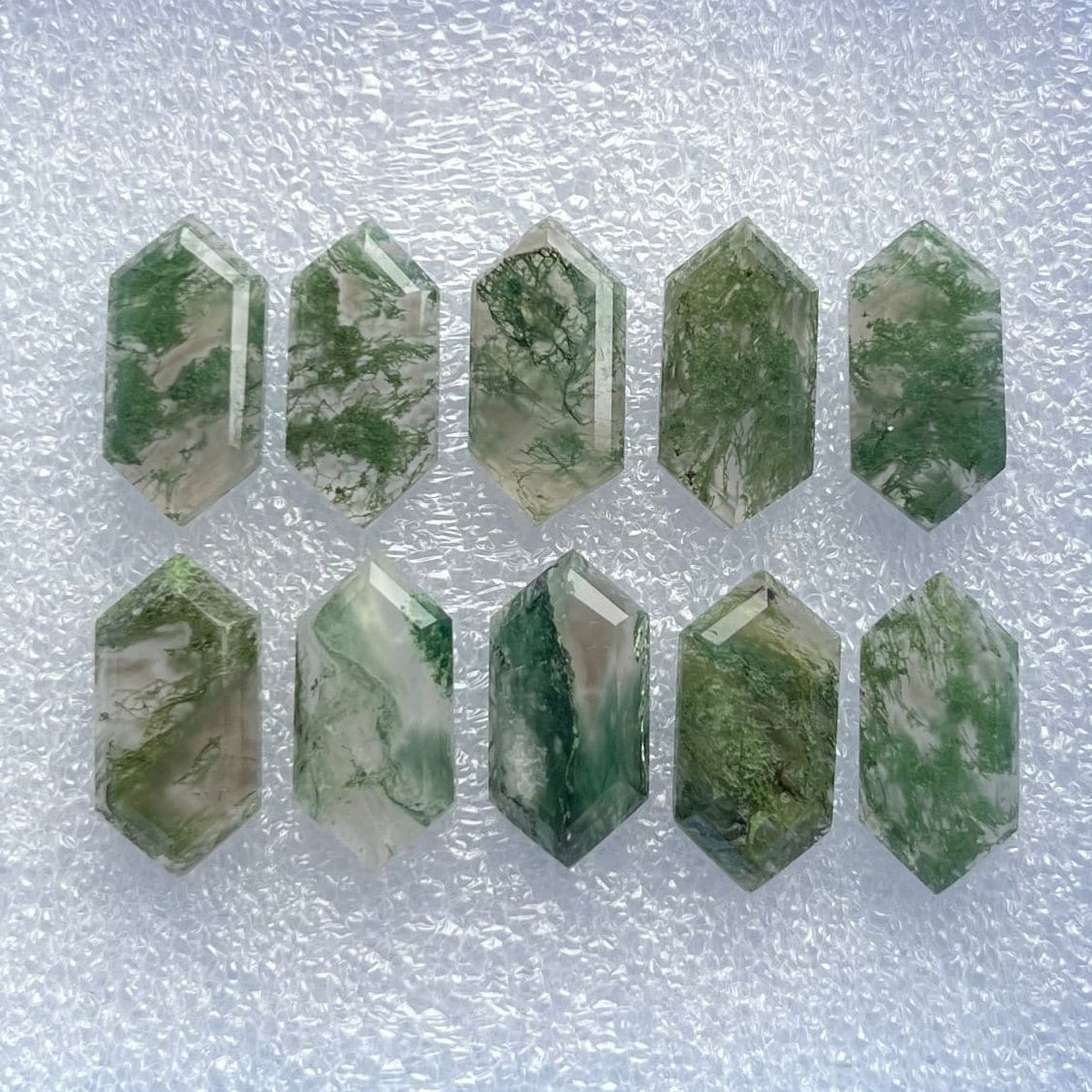 Ágata de musgo de corte escalonado de 10x20 mm, paquete de 5 piezas ...