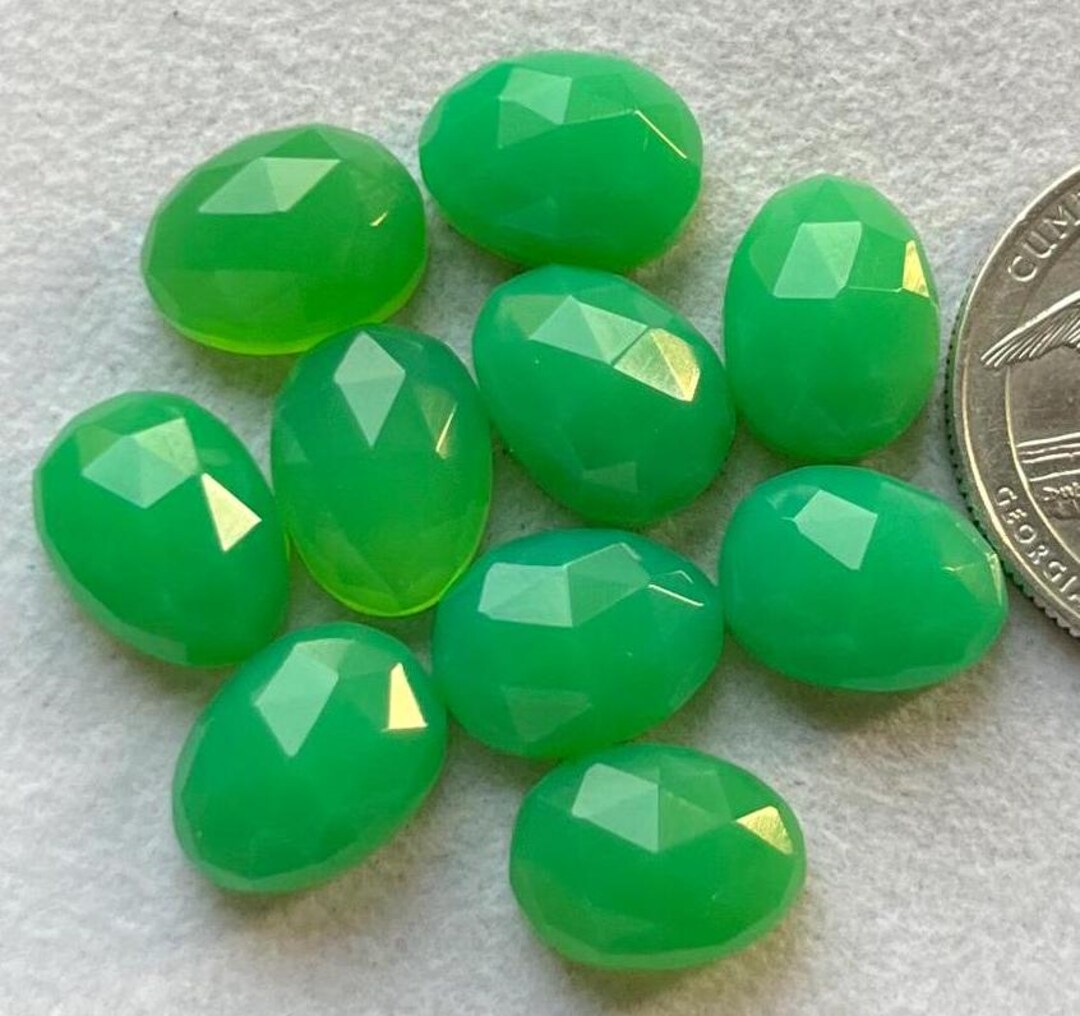 Selected Chrysoprase Color Onyx Rose Cut Slice - Top Quality Rose Cut ...