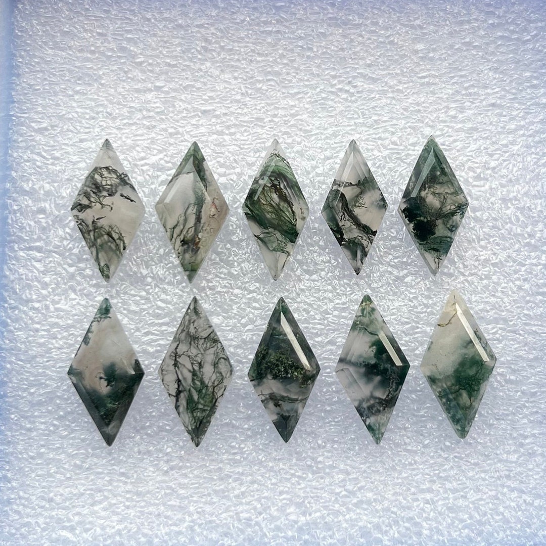 10x20mm Fancy Shape Step Cut Moss Agate, 10 Pcs Pack, Moss Agate , Rose ...