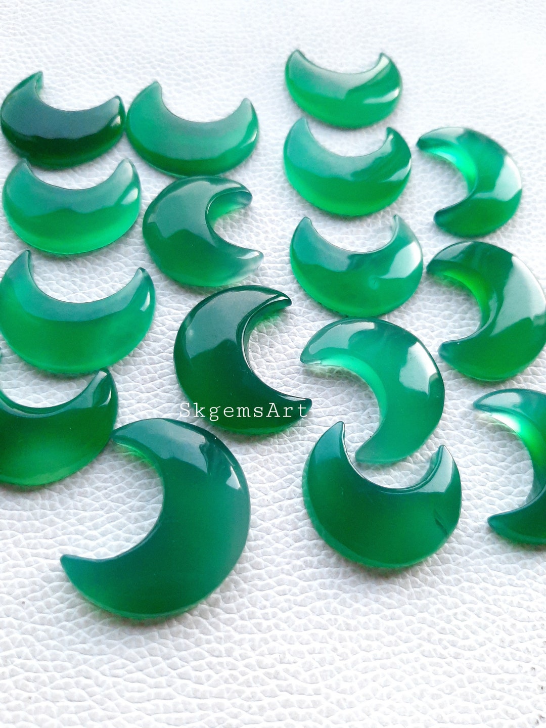 Green Onyx Crescent Moon Cabochon Used for Jewelry Making - Etsy