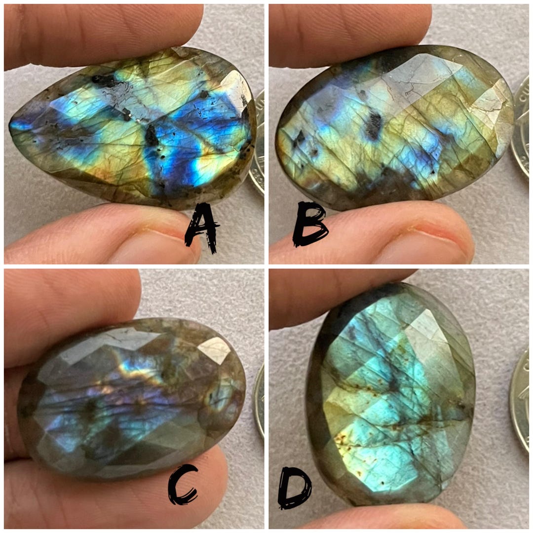New Checker Cut Multi Fire Labradorite Cabochon, With Very Cheap Price ...