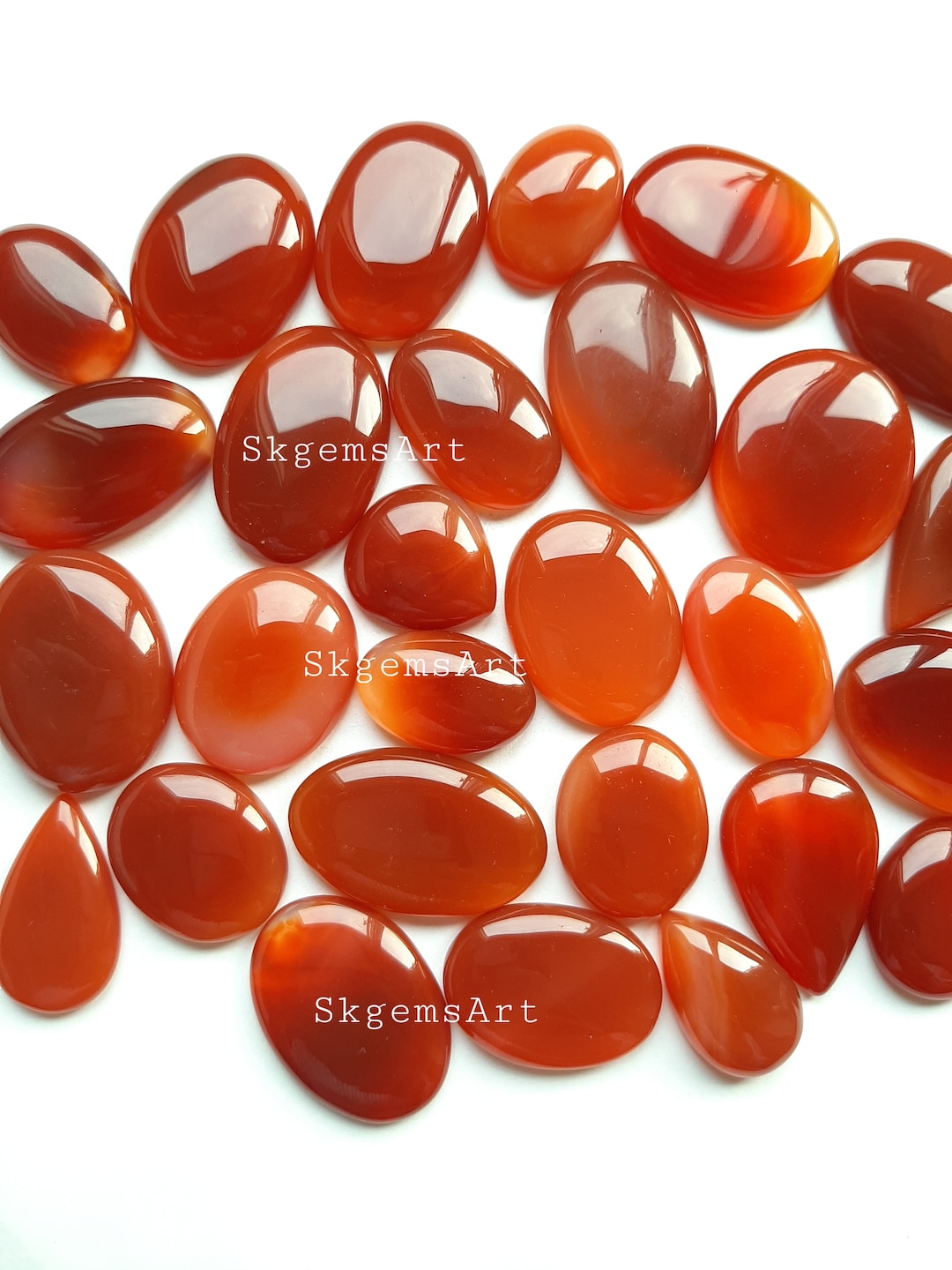 ORANGE Banded Onyx Cabochon Wholesale Lot by Weight With Different ...