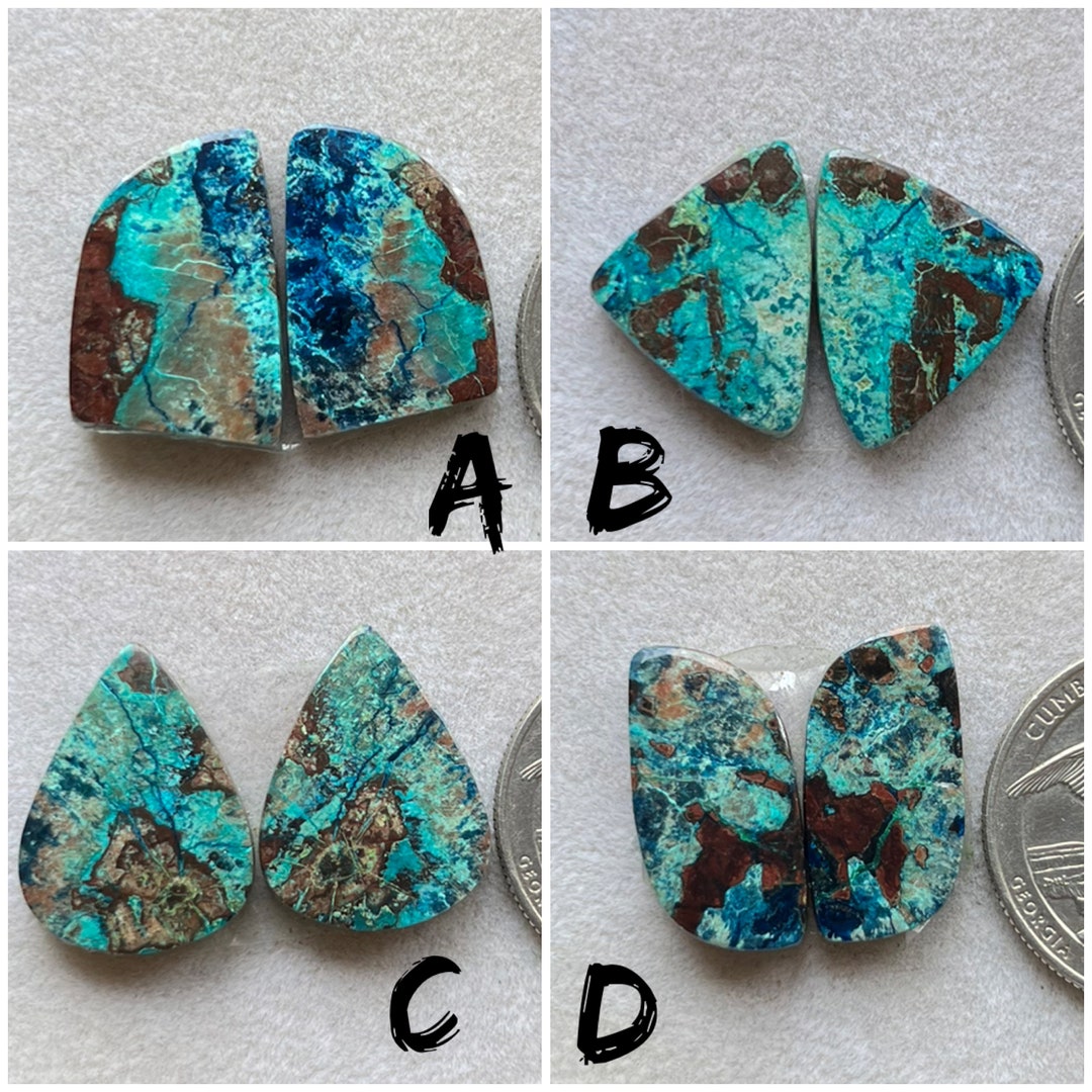 Top Azurite Shattuckite Cabochon Matched Pair for Making - Etsy
