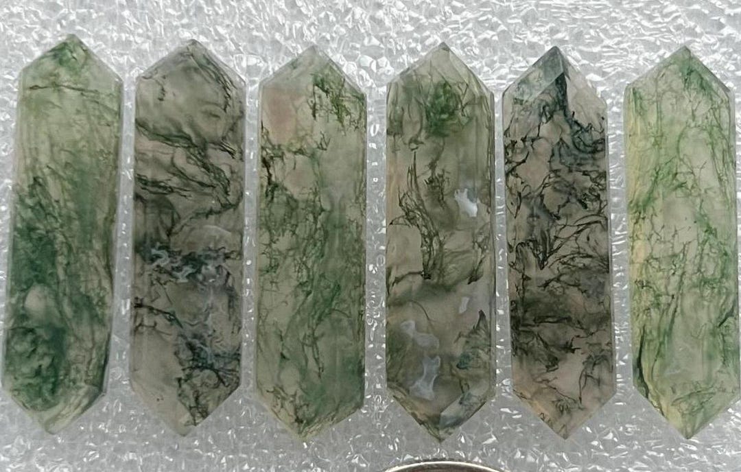 Selected 6 Pcs Pack 8x30mm Step Cut Fancy Shape, Moss Agate Step Cut ...
