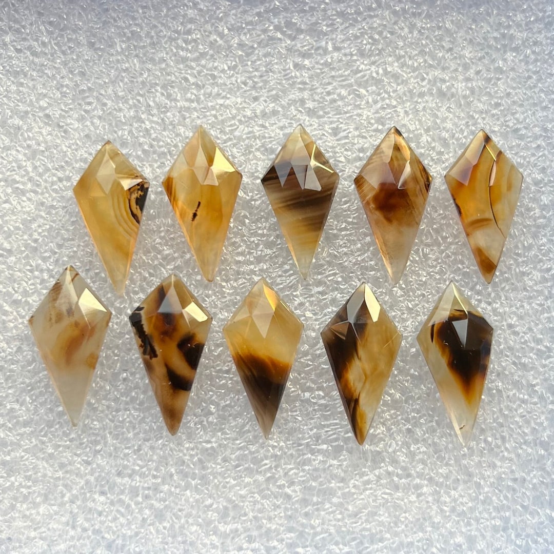 New Flatback10 Pcs Pack Kite Shape, Montana Agate Rosecut Gemstone ...