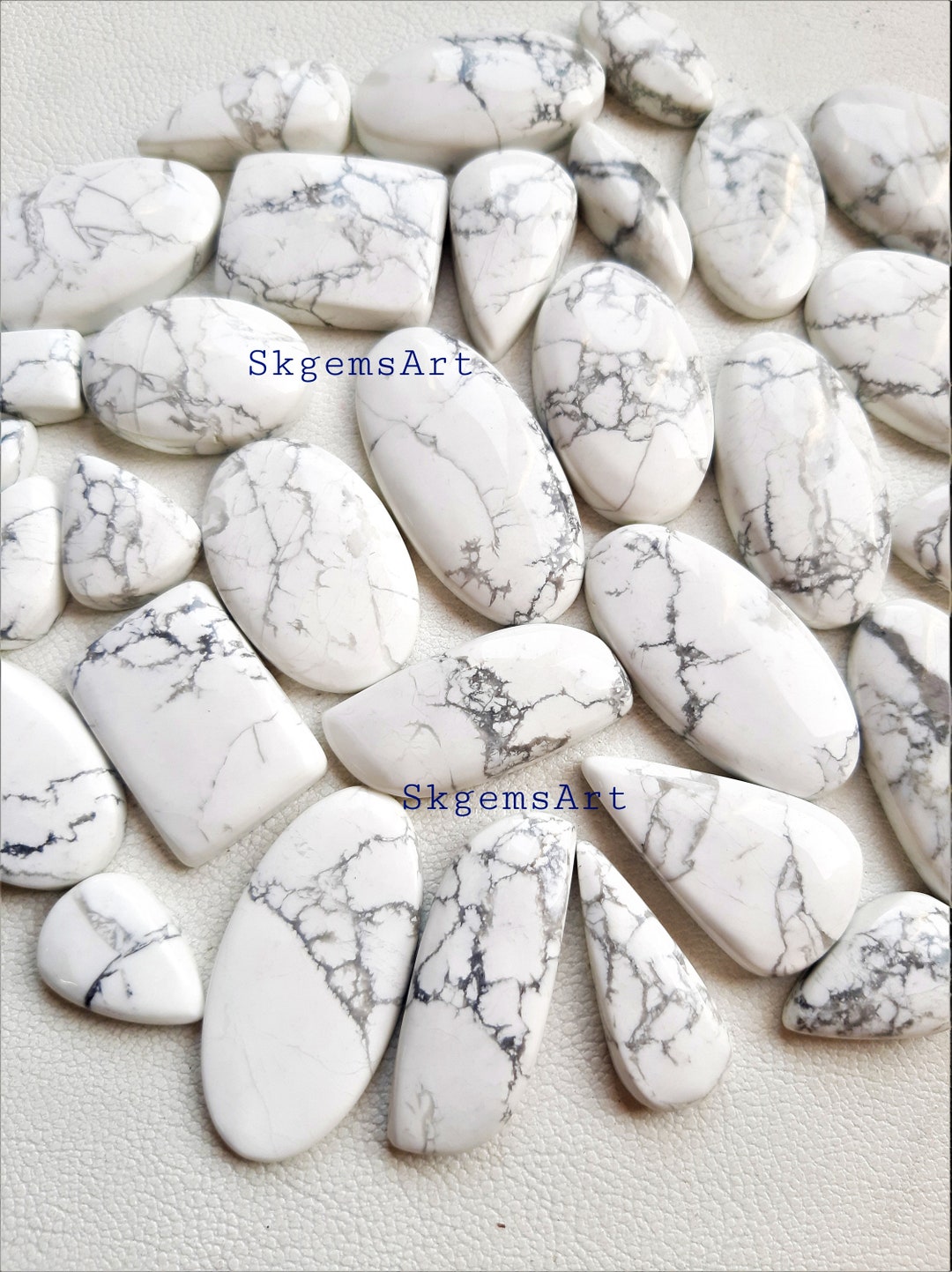 Natural Howlite Cabochon Wholesale Lot by Weight With Different Shapes ...