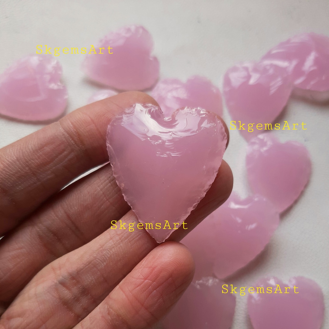 Rose Quartz Heart Crystal Stone Metaphysical Heart Shape Carving for ...