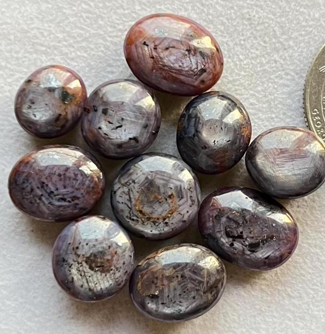 10 Pcs Lot Natural Ruby Star Sapphire Cabochon Gemstone for Making ...