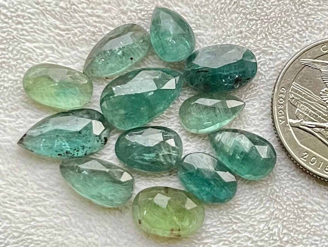 12 Pcs Lot New Emerald Look Color Natural Kyanite Rosecut Loose ...
