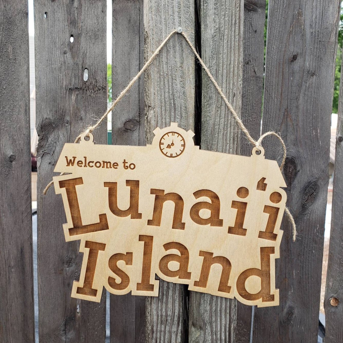 Custom Animal Crossing Island Wooden Sign Leaf Nintendo | Etsy