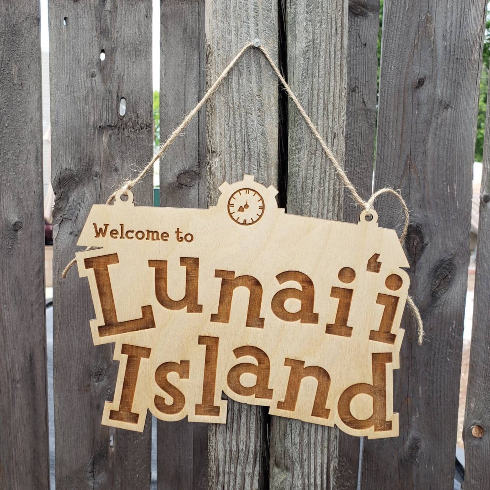 Custom Animal Crossing Island Wooden Sign Leaf Nintendo Kingdom Hearts ...