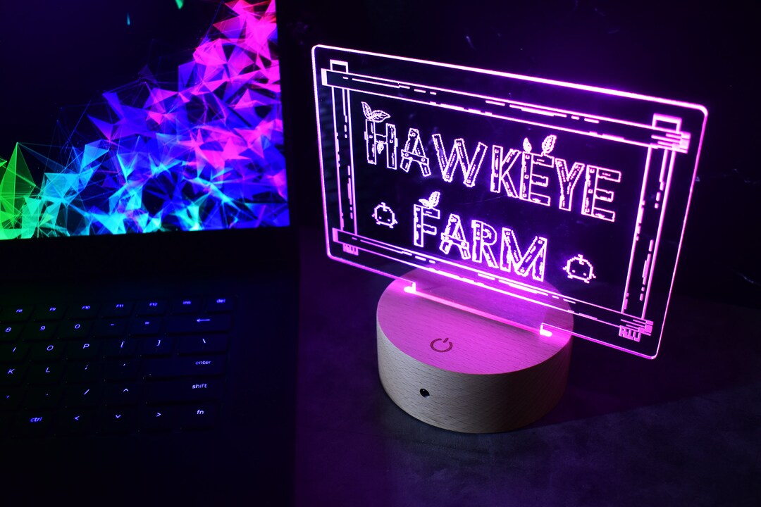 Custom Stardew Valley Sign LED Lamp | Personalized Farm Name Night ...