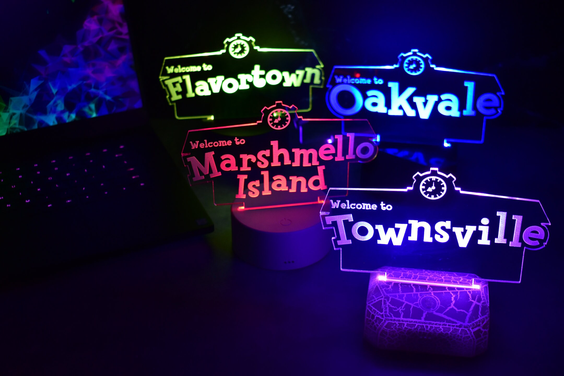 Custom Animal Crossing Island Sign Name LED Lamp Night Light - Etsy