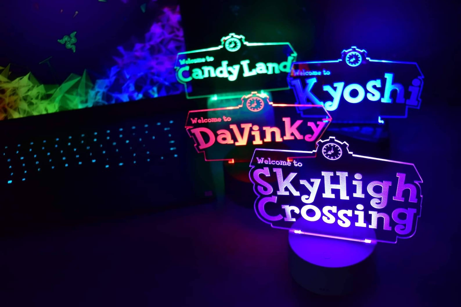 Custom Animal Crossing Island Sign Name LED Lamp Night Light Leaf Bells ...