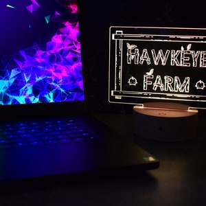 Custom Stardew Valley Sign LED Lamp | Personalized Farm Name Night ...