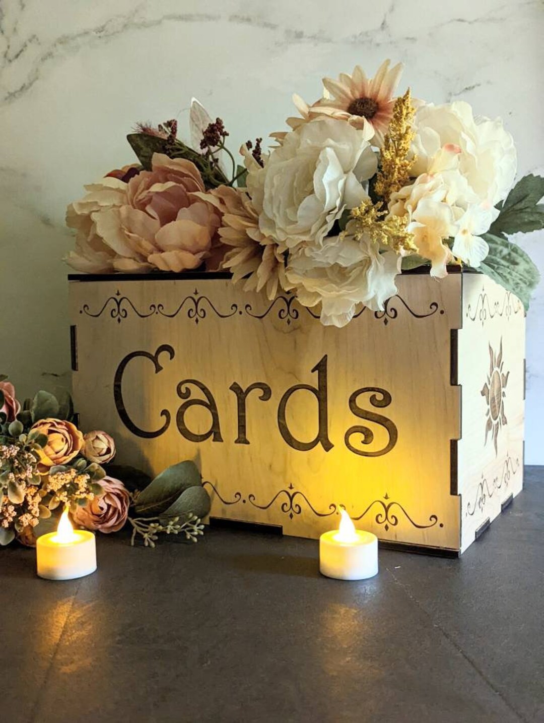 Wooden Tangled Theme Card Box for Birthday, Sweet Sixteen, Quincinera ...