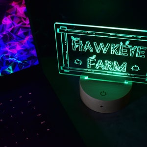 Custom Stardew Valley Sign LED Lamp | Personalized Farm Name Night ...