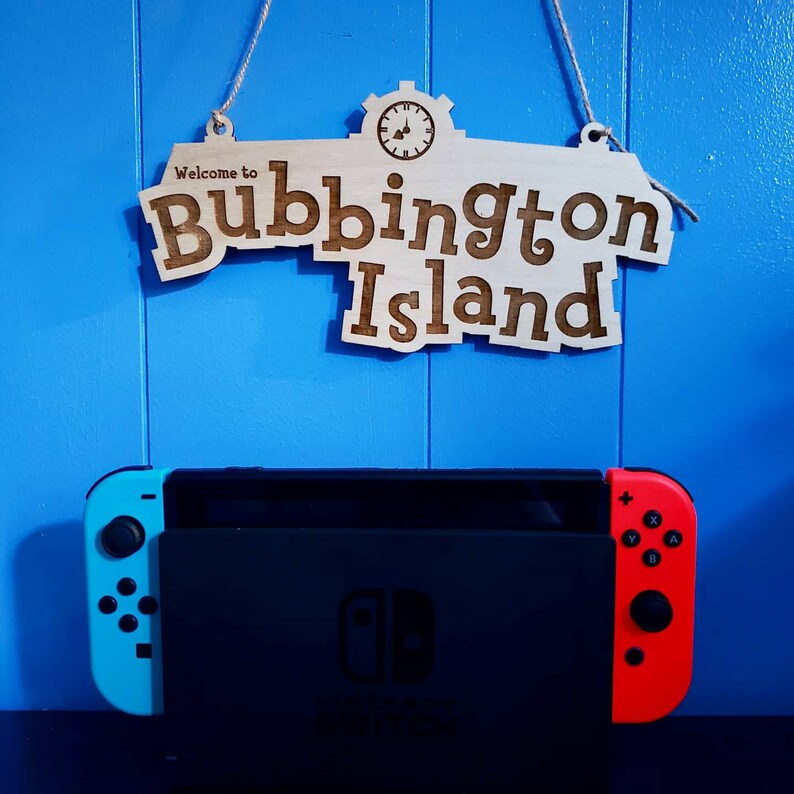 Custom Animal Crossing Island Wooden Sign Leaf Nintendo Kingdom Hearts ...