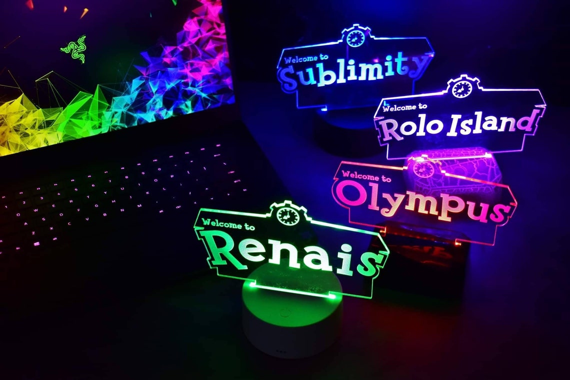 Custom Animal Crossing Island Sign Name LED Lamp Night Light - Etsy