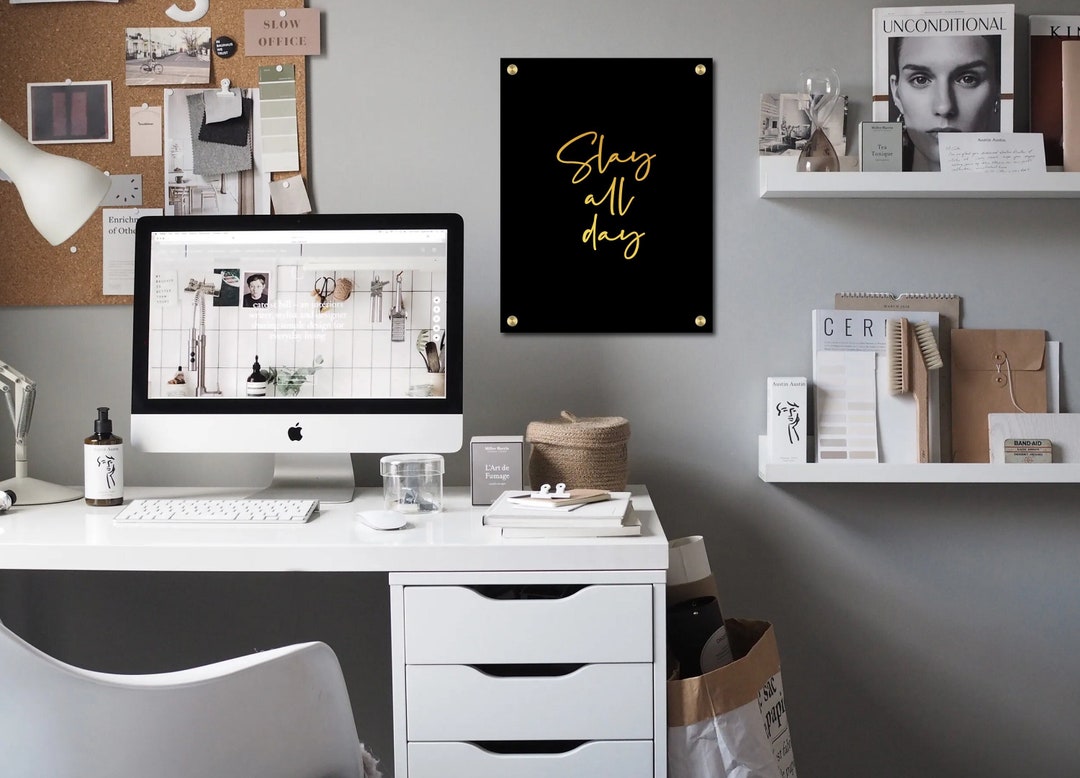 Slay All Day Acrylic Sign | Modern Luxe Motivational Decor | Female ...