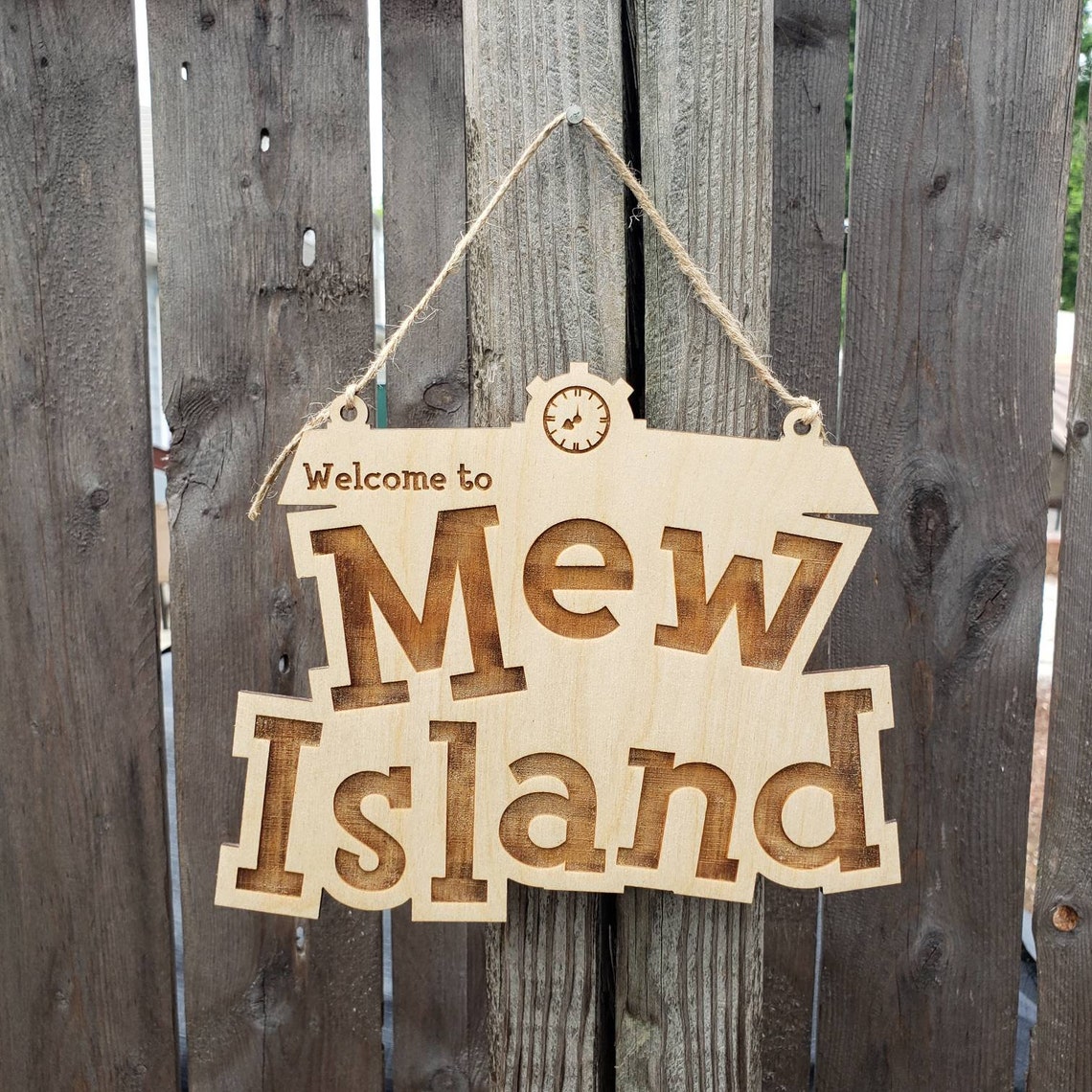 Custom Animal Crossing Island Wooden Sign Leaf Nintendo | Etsy