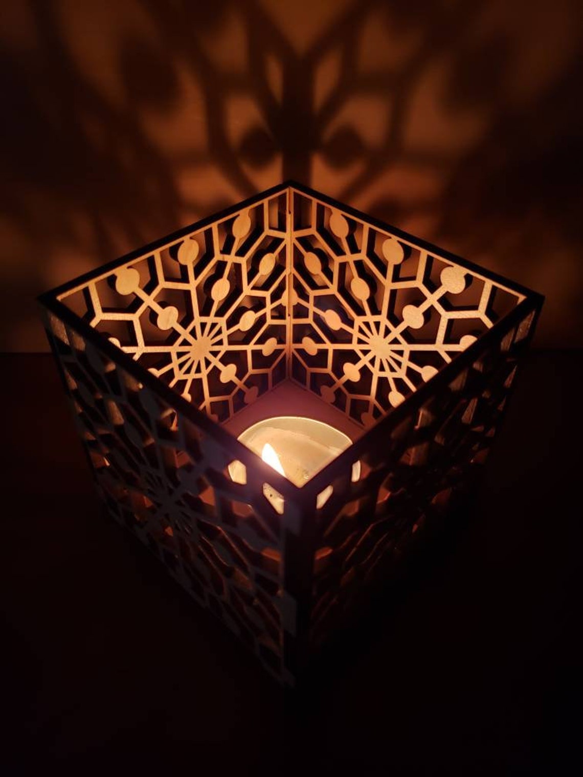 Radial Light Energy Sacred Geometry Wooden Tea Light Candle - Etsy
