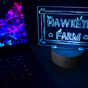 Custom Stardew Valley Sign LED Lamp | Personalized Farm Name Night ...