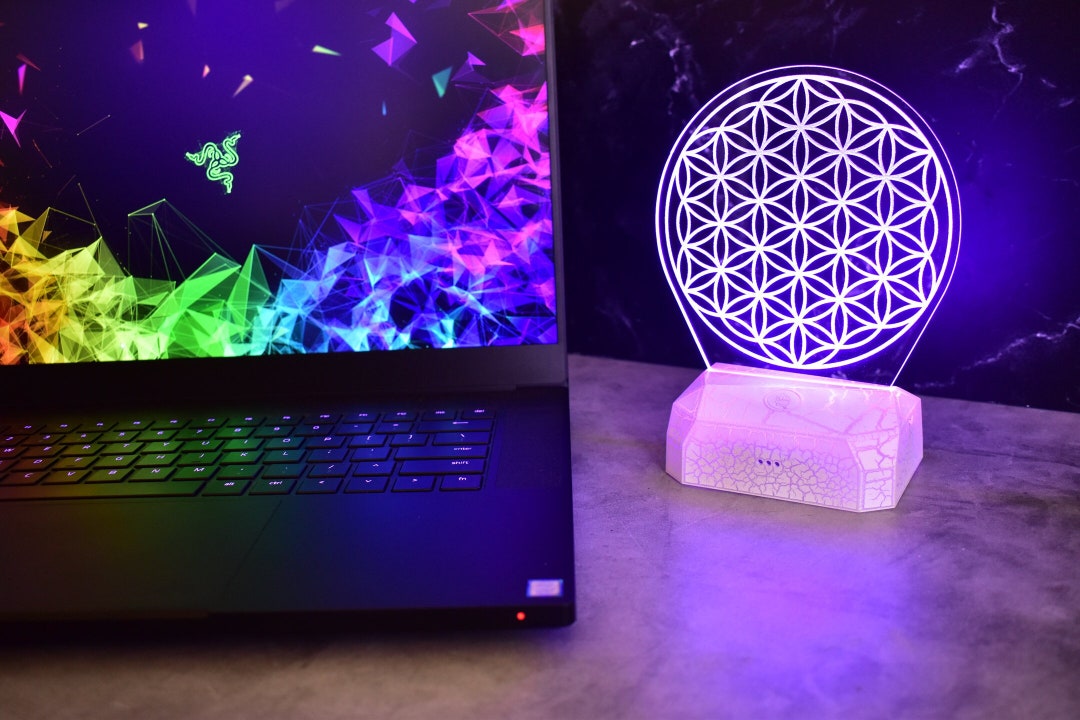 Flower of Life Sacred Geometry Glowing LED Art Piece Night Lamp ...