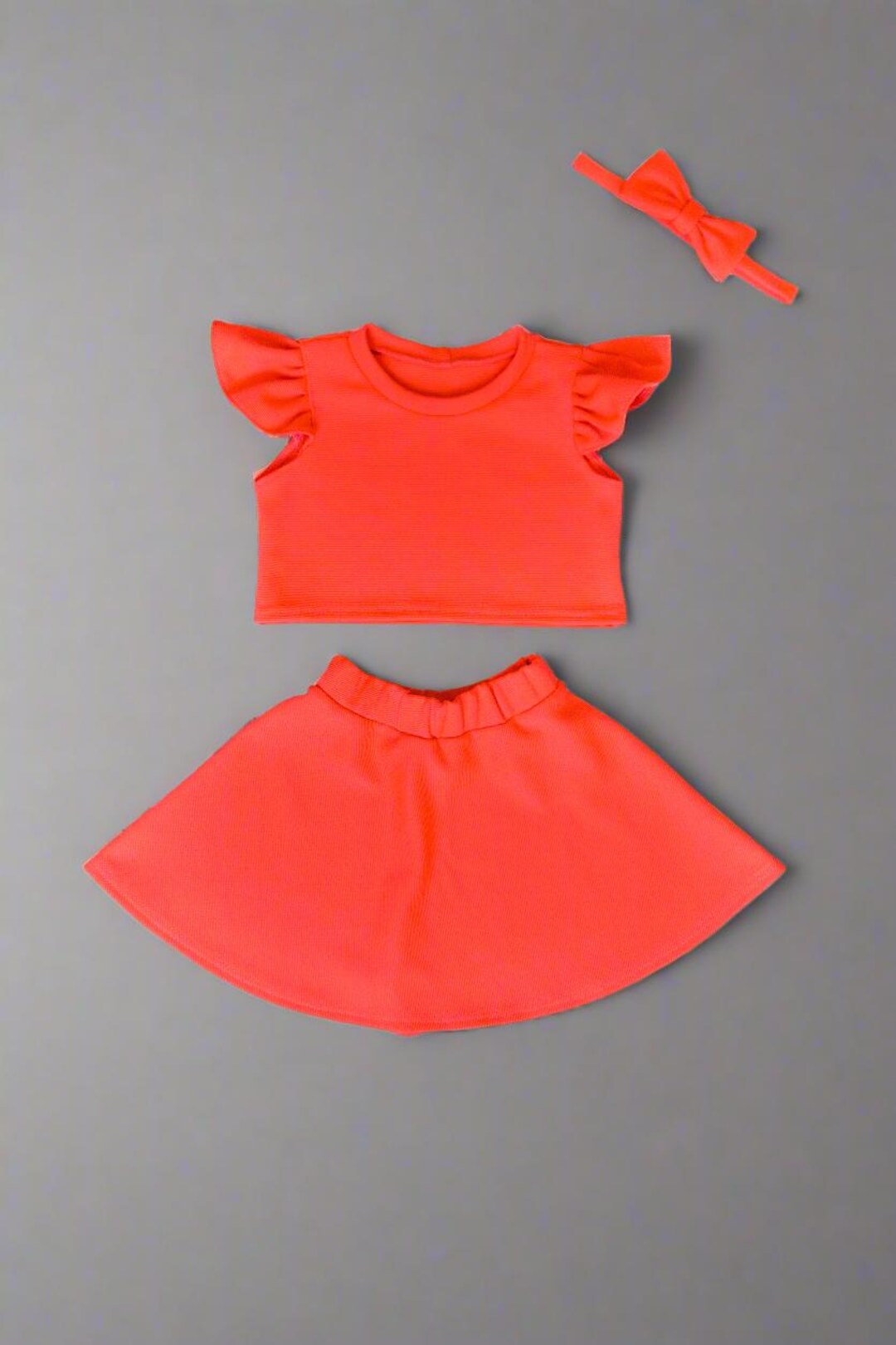 Neon Orange Baby Set/ Summer Girls T-shirt and Skirt/ Matching Mom ...