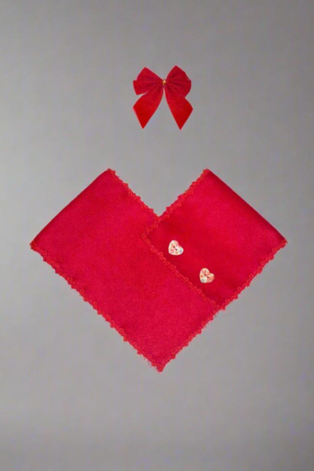 Red Triangle Kids Poncho/ Warm Girls Cardigan/ Matching Outfits - Etsy