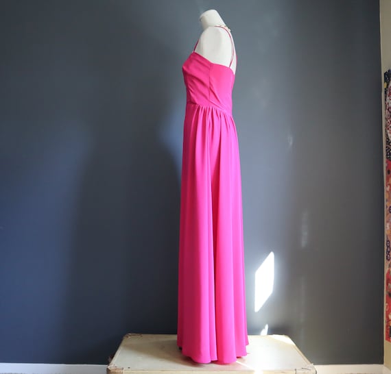 70's Raspberry Pink Full Length Prom Dress - Gem