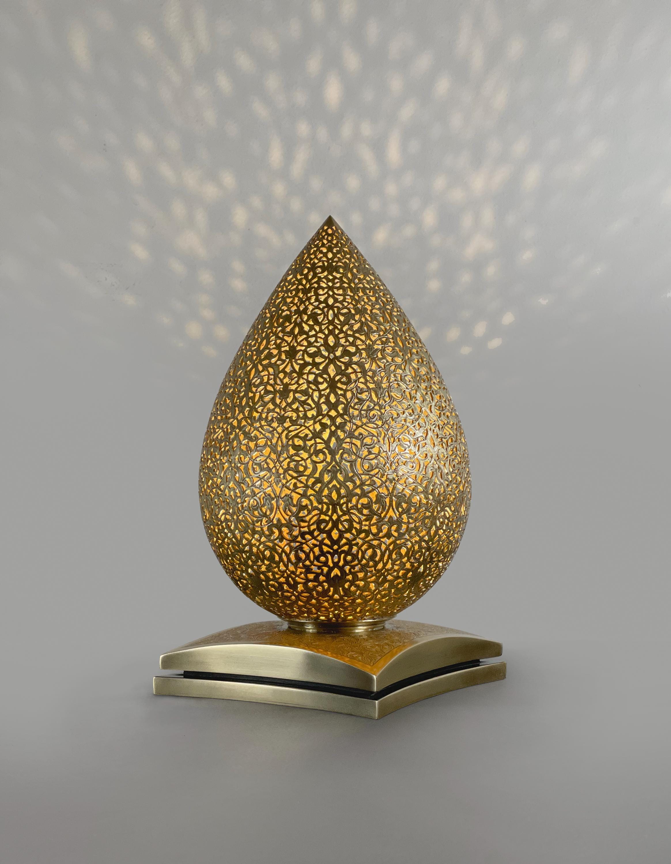 Moroccan Table Lamp Brass Table Lamp Bohemian Lamp Shade Moroccan ...
