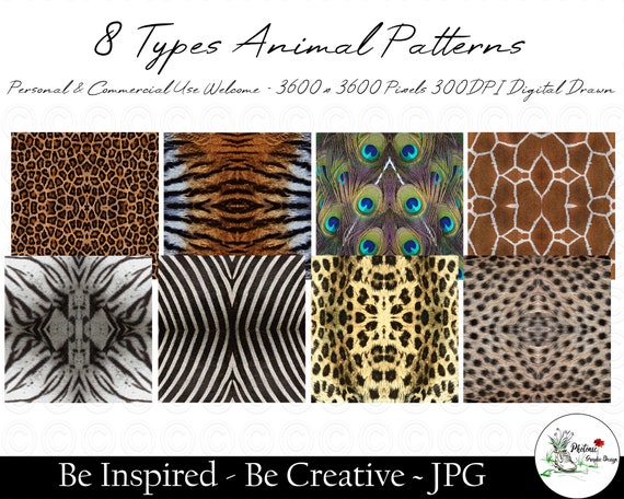8 Types Animal Fur Patterns JPEG Close up Wild Animals Texture - Etsy