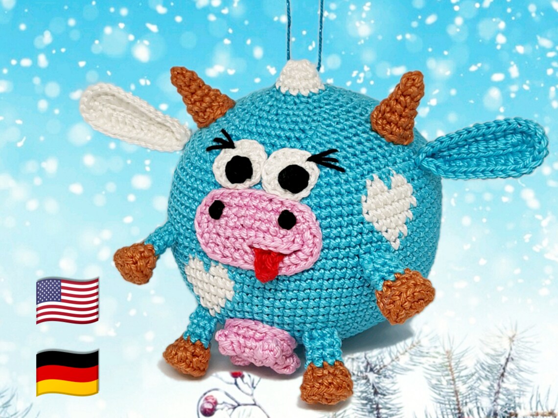 PDF Crochet Pattern Funny Cow Xmas Ornament Detailed - Etsy