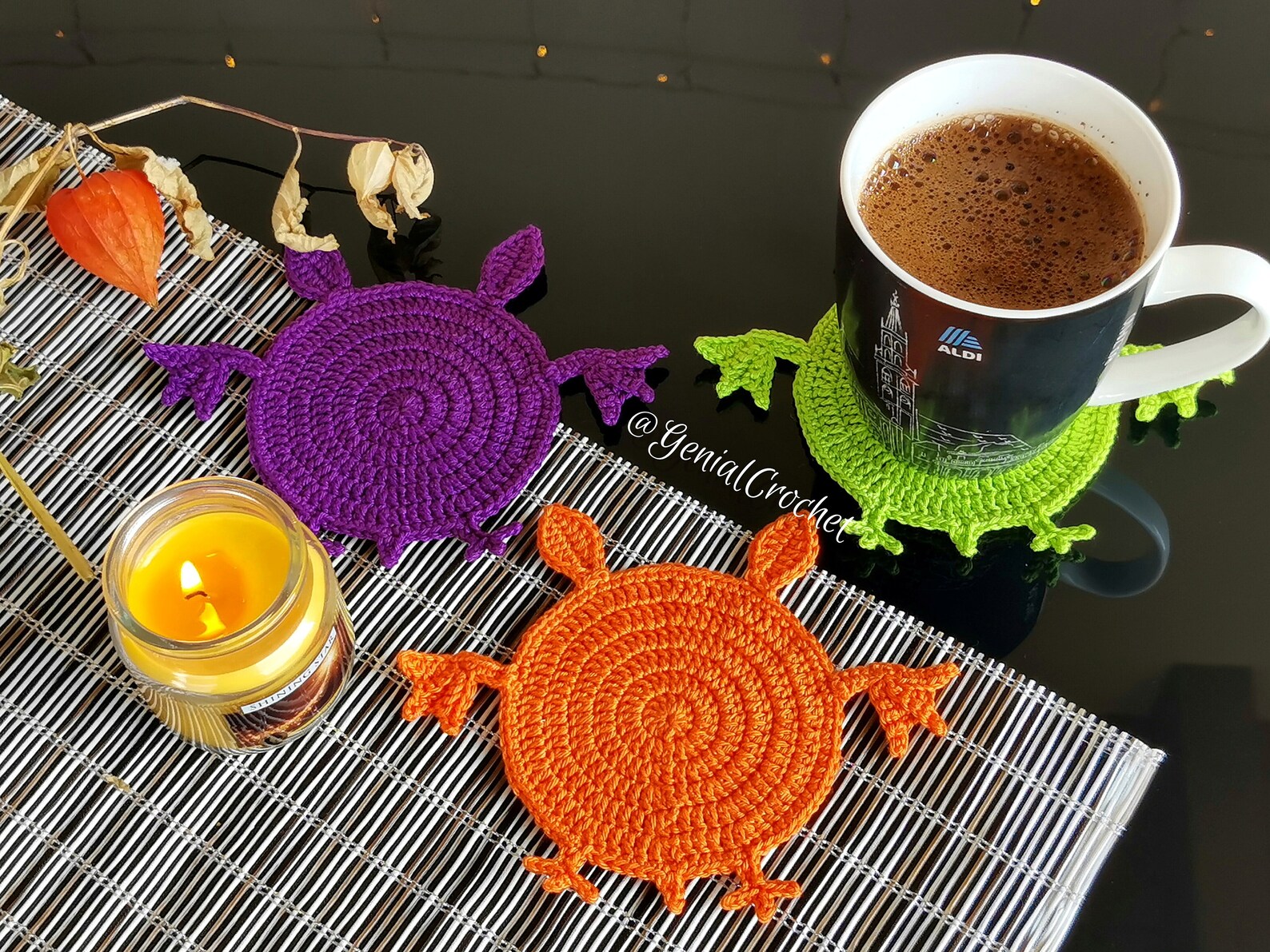 Crochet Pattern Halloween Bat Coaster Written Pattern and - Etsy