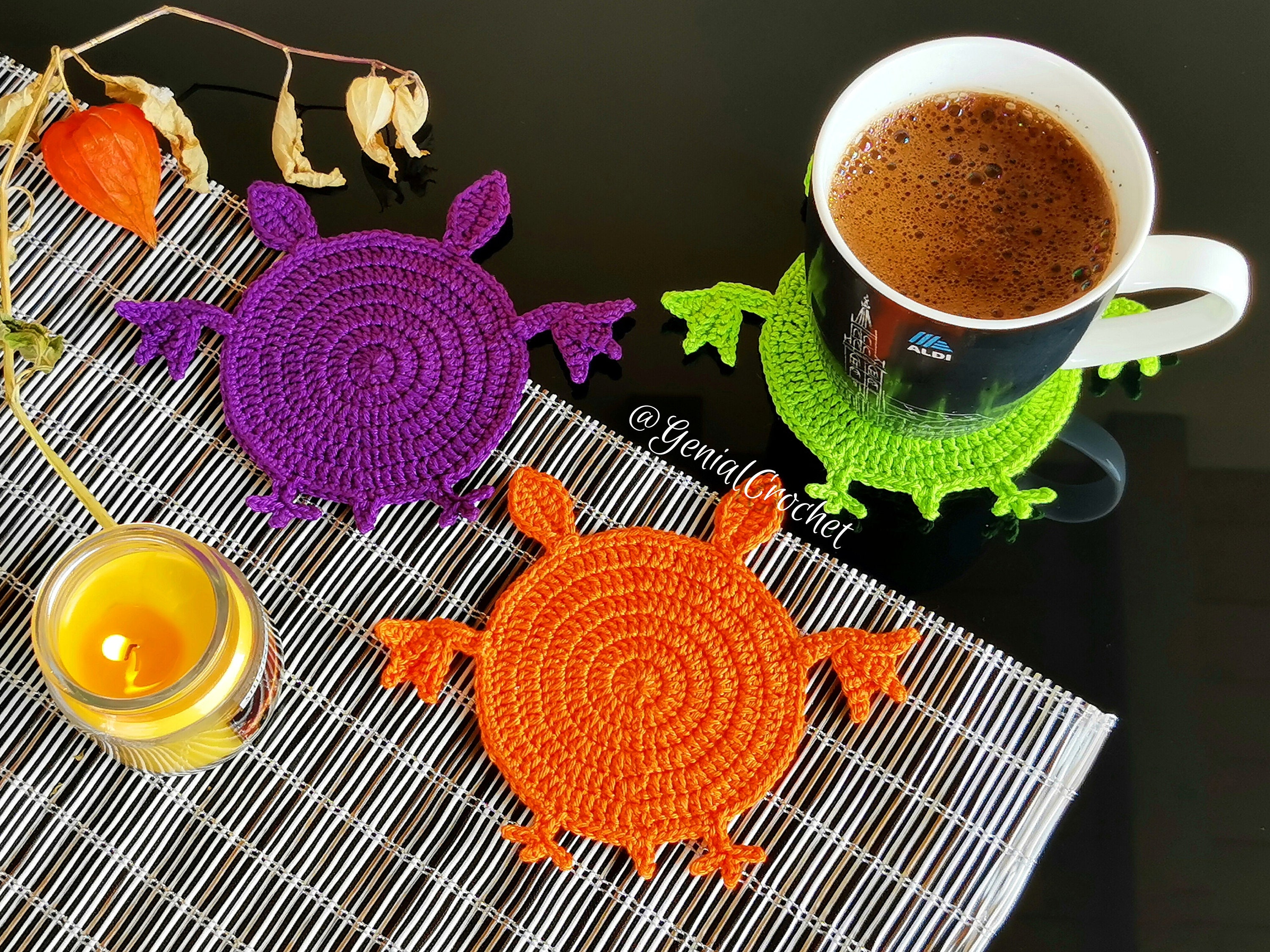 Crochet Pattern Halloween Bat Coaster Written Pattern and - Etsy