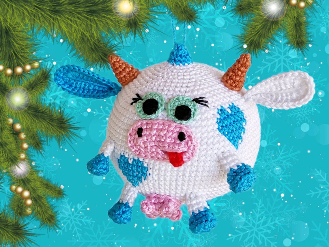 PDF Crochet Pattern Funny Cow Xmas Ornament Detailed - Etsy