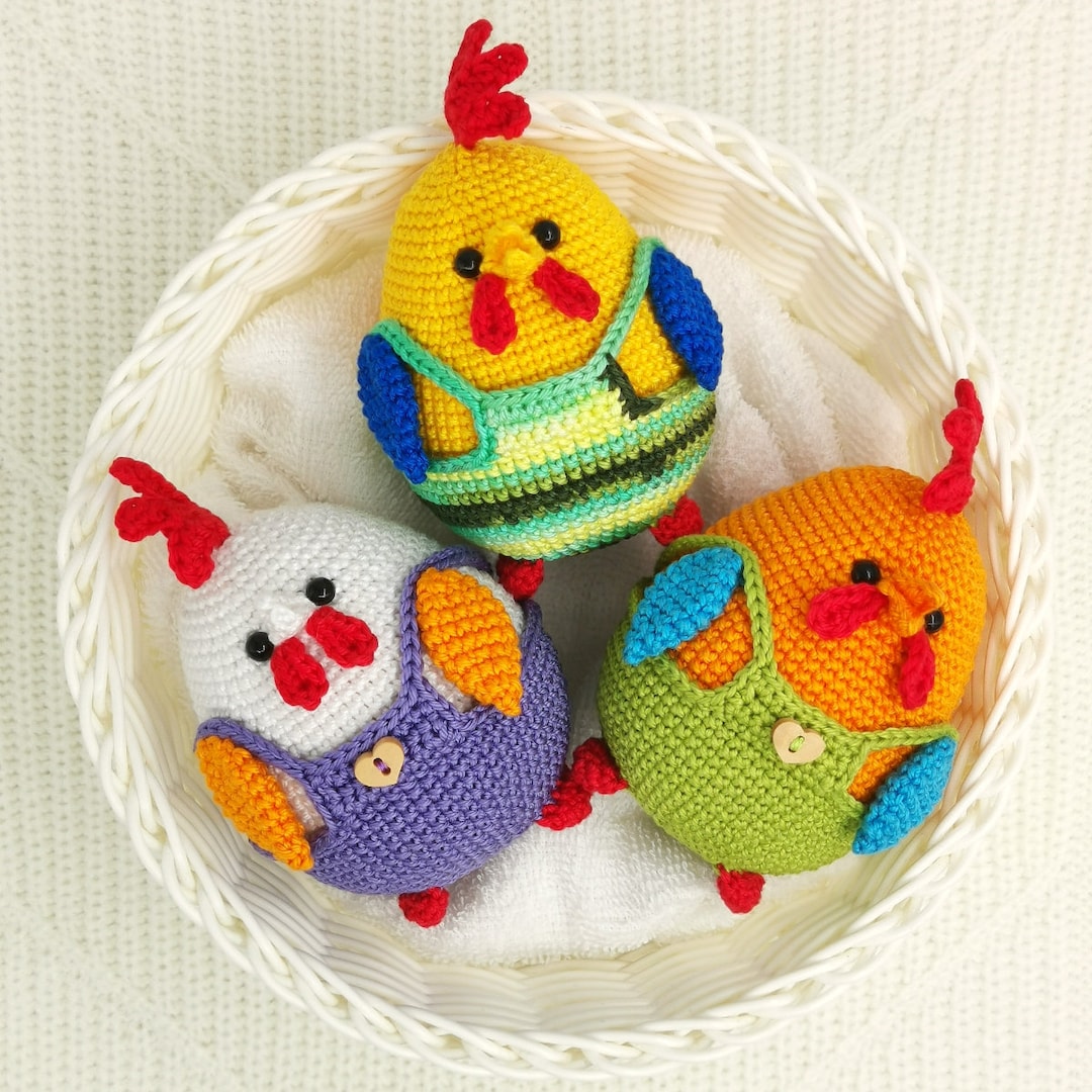 Easter Rooster in Overalls Amigurumi Crochet Pattern Written ...