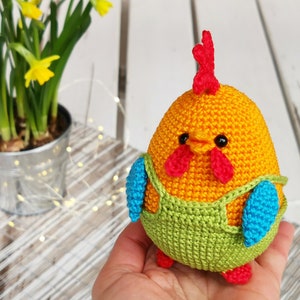 Easter Rooster in Overalls Amigurumi Crochet Pattern Written ...
