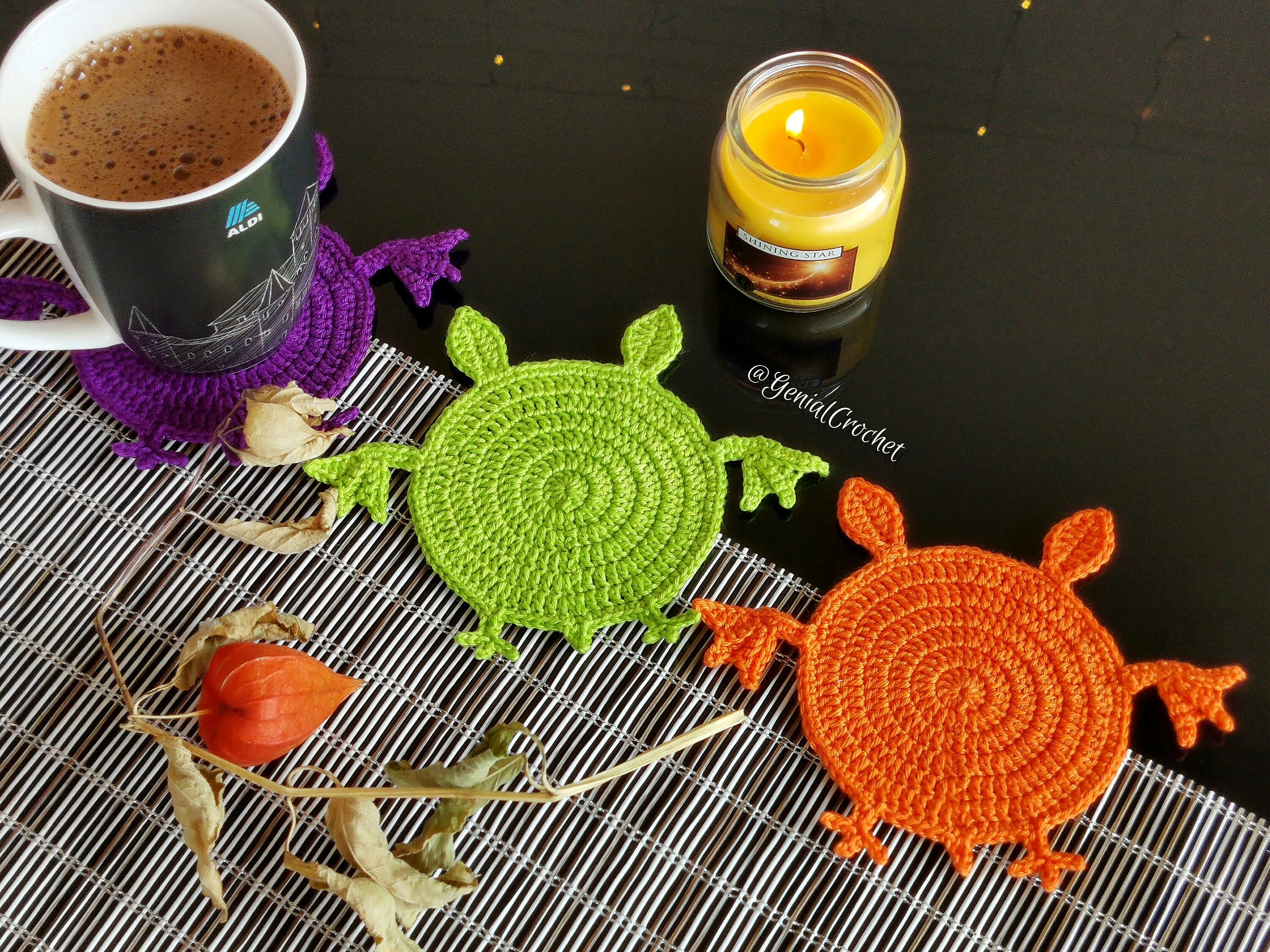 Crochet Pattern Halloween Bat Coaster Written Pattern and - Etsy