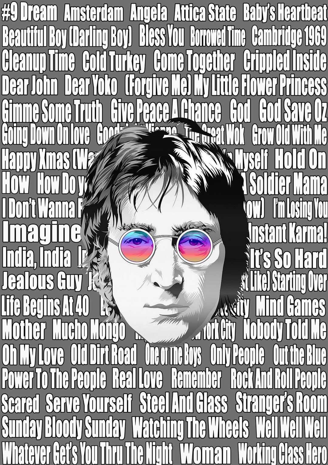 John Lennon the Beatles Artwork, Music, Poster, Print - Etsy