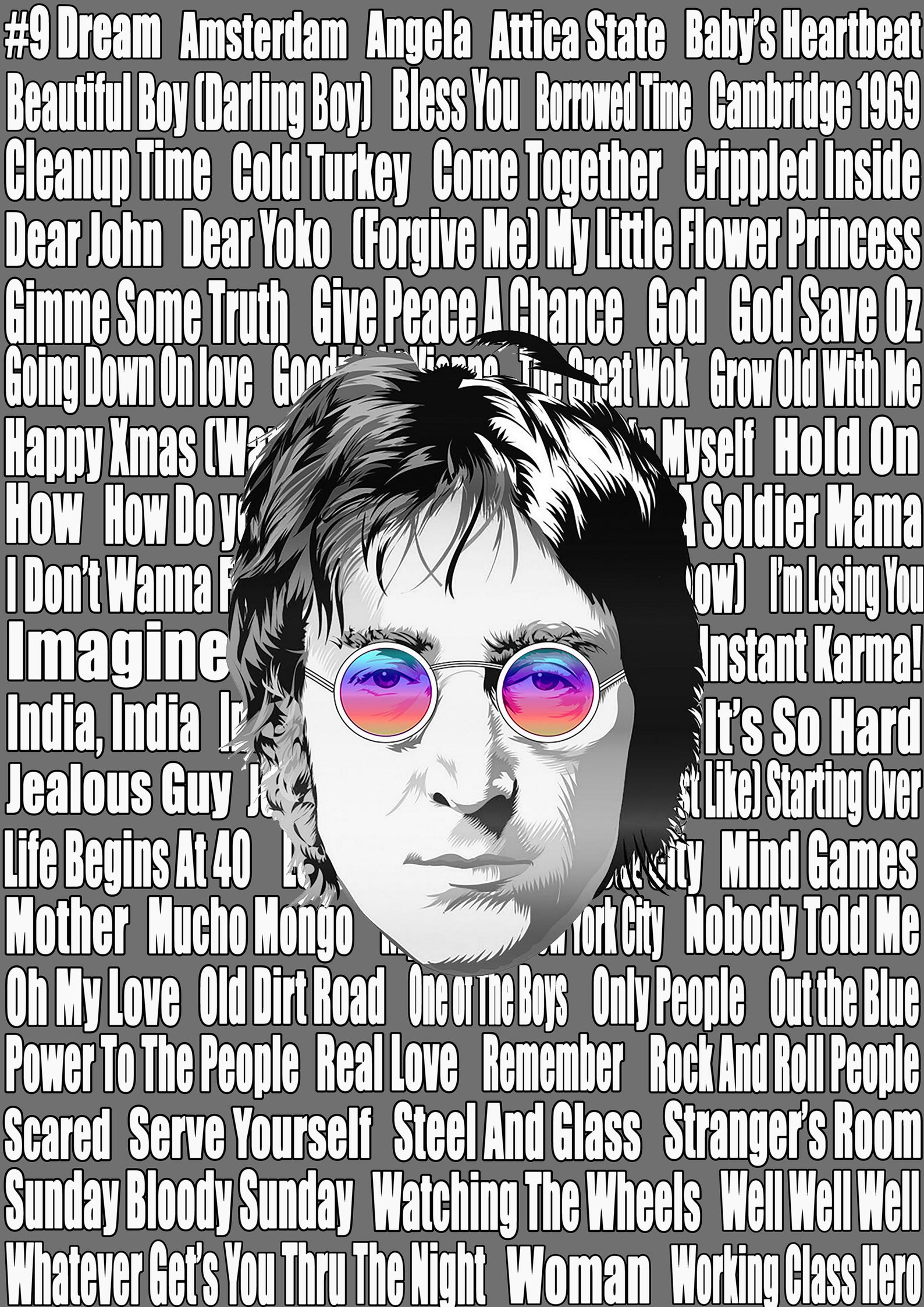 John Lennon the Beatles Artwork, Music, Poster, Print - Etsy