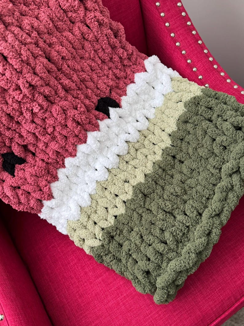 Super Soft Handmade Cozy Chenille Multi Color Watermelon Fruit Big ...