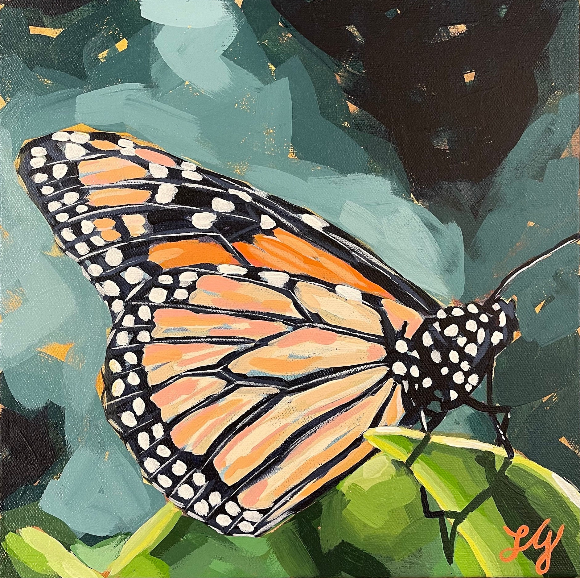 Monarch Butterfly Acrylic Painting on Canvas 12" X 12" - Etsy